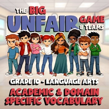 Academic & Domain Specific Vocabulary BIG UNFAIR ELA Game - No Prep Grade 10