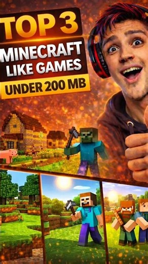 Top 3 Minecraft Like Games Under 200MB 😱 | Low Storage Survival Games 🔥