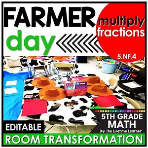 5th Grade Multiplying Fractions Farmer Room Transformation Farm Math Theme Day