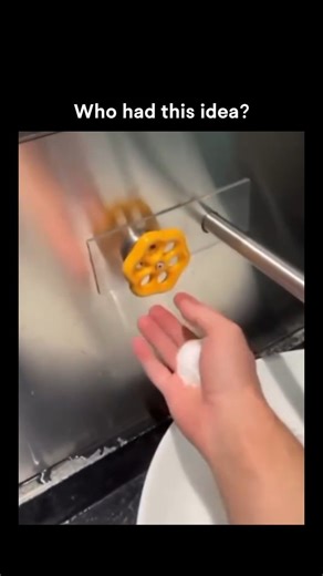 Wild Videos on Instagram: "The post features a short clip of a public restroom sink fitted with a large, industrial-style yellow valve wheel that requires several full rotations just to release water, turning a routine handwashing task into an unnecessarily strenuous process. The exaggerated effort contrasts sharply with expectations for quick, intuitive restroom fixtures. the video gained traction for illustrating how visual flair and industrial aesthetics can undermine basic usability. The sin