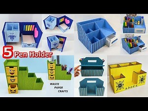 Turn Waste Paper Into 5 Creative and Functional Pen Holders!