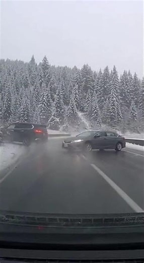 Icy Highway Curve Causes Chain Reaction Crash