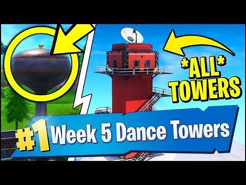 DANCE ON TOP OF A WATER TOWER, RANGER TOWER, AIR TRAFFIC CONTROL TOWER (Fortnite Season 7 Week 5)