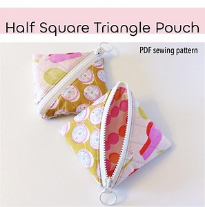 Half Square Triangle Pouch PDF Sewing Pattern   Video Tutorial - Etsy Australia