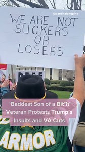 In his first term, President Trump said that US soldiers who were wounded or killed in action were “suckers” and “losers,” his former chief of staff, Gen. John Kelly has said. At a rally in Raleigh this month to protest Trump’s cuts to the VA, a former drill sergeant had some words in response. | Cardinal & Pine
