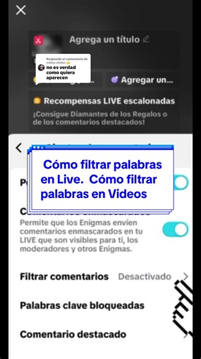 Cómo Filtrar Palabras en Live y Videos de TikTok
