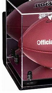 Football Display Case, Durable Clear Display Case with Truf Base, Case for Full Size Footballs, Sports Memorabilia, Collectibles, Keepsakes, Autographed Balls Items (A004-YR)
