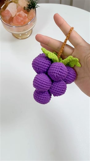 Crochet a fruit keychain! 🍇🧶🩷 #crochet #crochetprojects #handmade