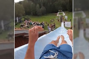 Check out the world's biggest homemade slip 'n' slide