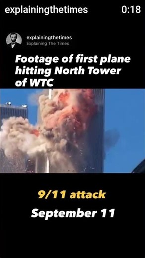 9/11 very first fotage of plan crash to world trade center #USA #9/11 #plane