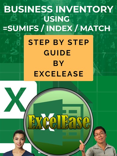 Automate Inventory Tracking in Excel | SUMIFS INDEX MATCH 🔥 Stop doing inventory the hard way 😩 In this video, I’ll show you how to use SUMIFS INDEX MATCH to build a smart Excel system that tracks your business inventory automatically. 💡 Perfect for small businesses, entrepreneurs, and anyone who wants to save time & avoid stock mistakes. ➕ Like, Follow, and Share for more Excel hacks 💬 Comment “INVENTORY” if you want the free Excel template! #ExcelTips #InventoryManagement #SmallBusinessToo