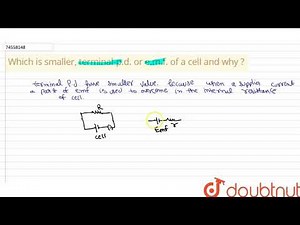 Which is smaller, terminal-p.d. or e.m.f. of a cell and why ?