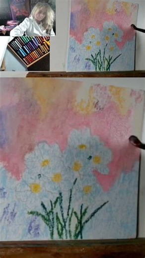 How to paint white flowers with oil pastels without making mistakes
