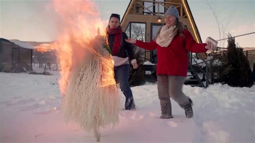 Georgians set decorative tree ablaze to usher in hope for new year