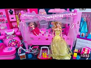 9 Minutes Satisfying with Unboxing Barbie Princess Kitchen Set & Family Party Toys Review | ASMR