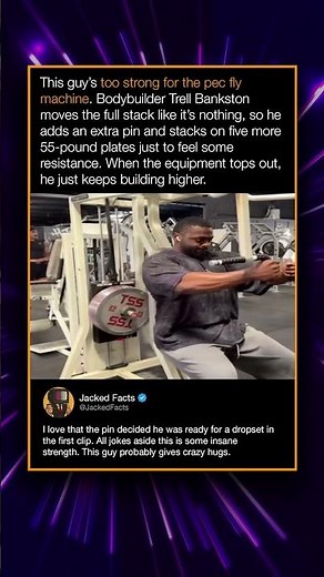 This guy's too strong for the pec fly machine. Bodybuilder Trell Bankston moves the