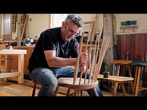 The Process of Making a Windsor Chair From Scratch! A True Master at Woodworking!