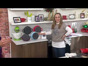 In the Kitchen with David 9" Nonstick Cast Iron Pan w/ Side Handles on QVC
