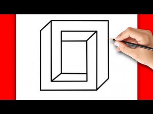 HOW TO DRAW 3D IMPOSSIBLE SQUARE OPTICAL ILUSION EASY | DRAWING STEP BY STEP