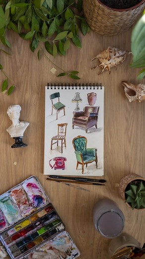 My upcoming watercolour course is coming along beautifully. You'll see your own space in a whole new light ✨️Join my waitlist link in the bio #watercolours #contemporaryart #indoorscene | AlfieAlphA | Facebook