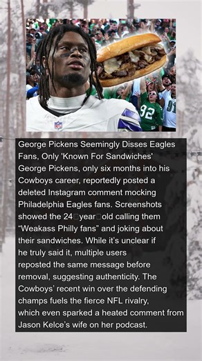 George Pickens Appears To Shade Eagles Fans In Deleted Comment | #news #shorts