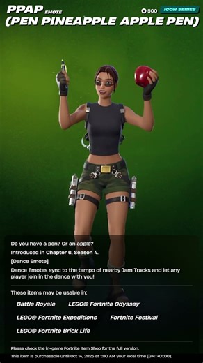 *NEW* Emote "PPAP" | In Item Shop NOW! | Fortnite x Pikotaro