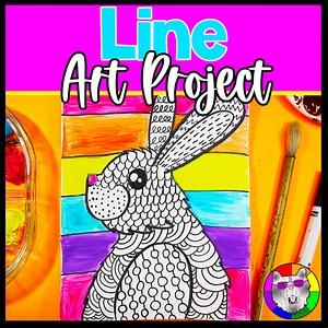 Art Lesson Element of Art Line Bunny Line Art Project Lesson Plan Activity