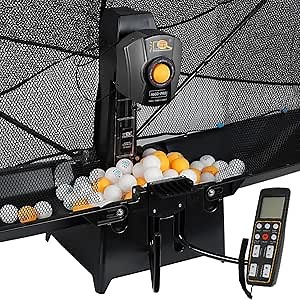 ZXMOTO Table Tennis Robot with Capture Net Automatic Ping Pong Ball Training Machine with 100 Ping Pong Balls, 9 Kinds Spin Balls