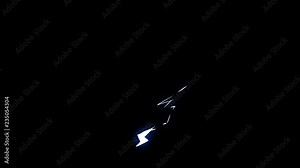 2D Cartoon Lightning Effect Looping Animation on Dark Background