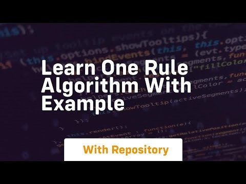 Learn one rule algorithm with example