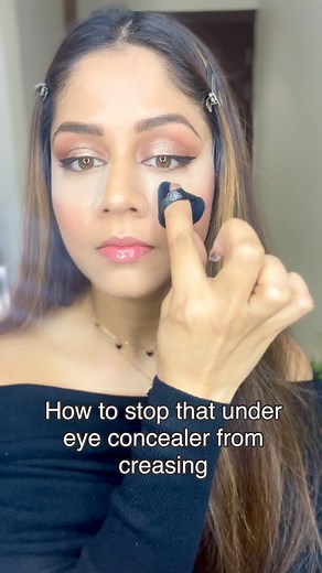 1.9K views · 72 reactions | How to stop concealer from creasing! A simple tutorial that you all asked for ❤️✨ @toofacedlovesindia born this way concealer light beige @hudabeauty loose powder pound cake @charlottetilbury airbrush flawless finish powder 02 . . #mua #makeupartist #makeup #makeuplook #makeuptutorial #delhimua #delhimakeupartist #wakeupandmakeup #réel | Makeup By Aditi | Facebook