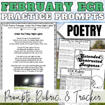 Football ECR Practice Writing Prompts, Poetry Extended Constructed Response