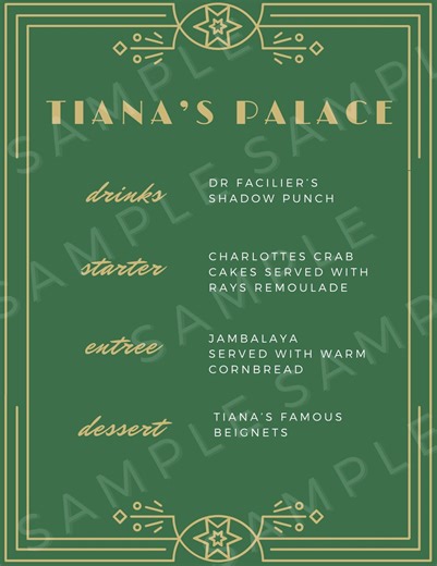 The Frog Princess Theme Family Night Movie Night Menu Template - Etsy