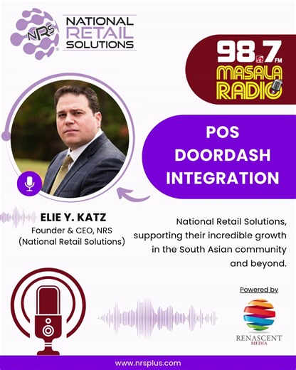 🎙 Retail Talk with NRS | POS-Doordash Integration 📦🚚 Elie Y. Katz, CEO of NRS, joined Masala Radio to talk about why retailers should sell both in-store and online, how online delivery works, and how DoorDash and POS integration helps stores get more orders. He also shared how NRS POS and its backend system make online selling and order management simple and smooth. Thanks to Renascent Media for amplifying our message, especially in the South Asian community! 📻 Masala Radio 98.7 FM| Renascen