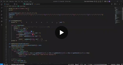 #python #gamedevelopment #connectfour #codingjourney #internship #learningbydoing #programming | Jaspreet Singh