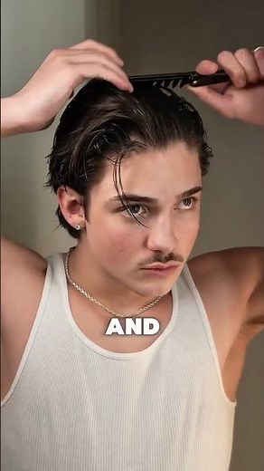 middle part hairstyle tutorial ‪@basedbodyworks‬