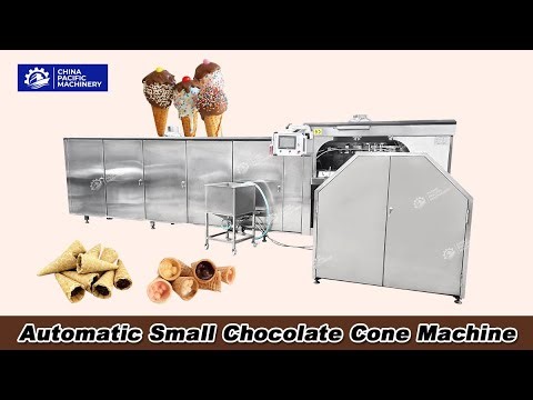 Fully Automatic Mini Ice Cream Cone Production Line|Automatic Small Chocolate Cone Machine