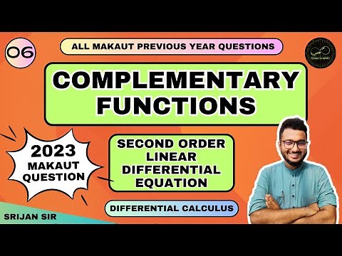 06 | 2nd Order Linear Differential Equation | Complementary Function | Differential Calculus