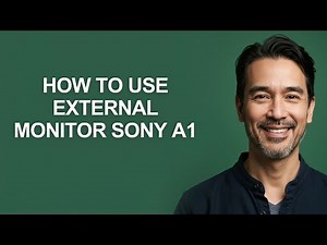 How to Use External Monitor Sony A1 - KevinHowTo