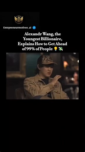 Entrepreneurship | Business | Technology | Al on Instagram: "Alexandr Wang’s secret to success? Hyper-focus and relentless effort. ⚡💡 He says the key is to “overdo it”—put in more time, energy, and intensity than anyone else. While most people go one mile, go ten. That extra distance, sustained consistently, is what separates the extraordinary from the average. Follow @entrepreneurmotivee_ai for more insights for entrepreneurs 🚀 #entrepreneurship #successmindset #growth #motivation #hustle #fo