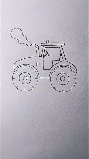 Farm Tractor Drawing | Sketching | Tractor Drawing Easy on Paper