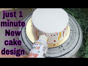 Just 1 Minute New Cake Design | cake decoration idea | gel cake | thread cake | thread painting cake