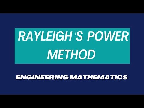 Rayleigh's Power Method| #Numericalmethods#rayleigh#powermethod#engineeringmathematics
