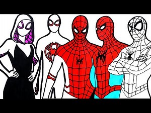 🔴🔴 HOW TO DRAW TO spider-man: across the spider-verse, Miles Morales - Spider-Gwen