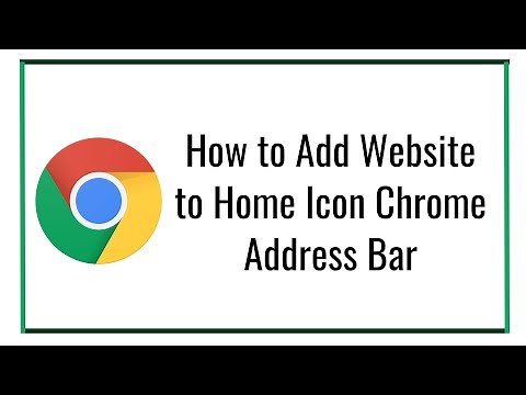 How to Add Website to Home Icon Chrome Address Bar