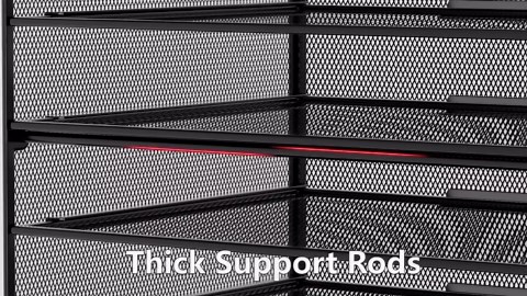 9 Tier Paper Organizer with Handle, Purple Large Capacity Desk Organizer Mesh File Folder Letter Paper Tray Desktop Document Sorter for Classroom, School, and Office Accessories Organization