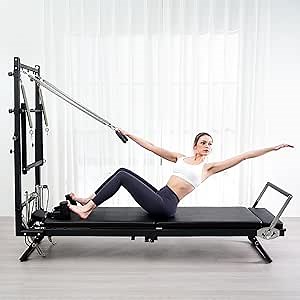 2025 Upgraded Pilates Reformer Machine, 360° Full-Body Toning Home Workout Equipment, Multifunctional Abdominal Board for Core & Abdominal Strength with Smart LCD Tracker