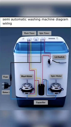 semi automatic washing machine wiring diagram #bajrangelectro #electrical #washingmachine