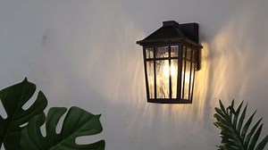 Darkaway Large Outdoor Lights Fixtures Wall Mount + Post Lights Outdoor Lamp Post Light Fixture with Glass Lamp Posts Outdoor Lighting for Patio, Garden, Pathway