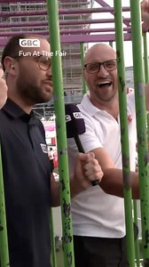 Where best to have an interview than in rotating cage 50 feet up in the air? 😆 #FunAtTheFair #LaCarcel | GBC